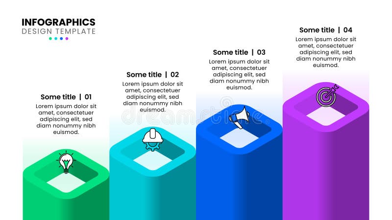 Infographic Template. 4 Columns with Icons and Text Stock Vector ...