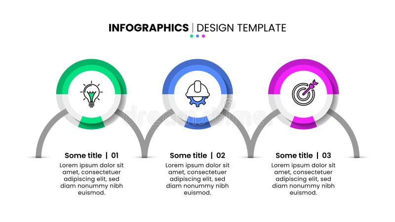 Infographic Template. 3 Connected Circles with Icons Stock Vector ...