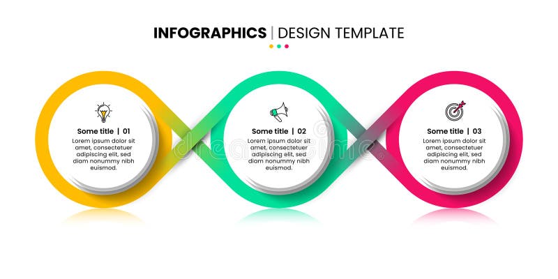 Infographic Template. 3 Connected Circles with Icons Stock Vector ...