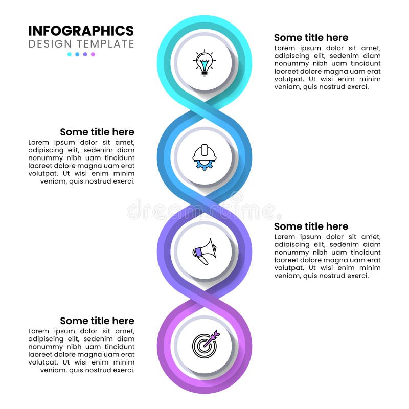 Infographic Template. Connected Circles with 4 Steps Stock Vector ...
