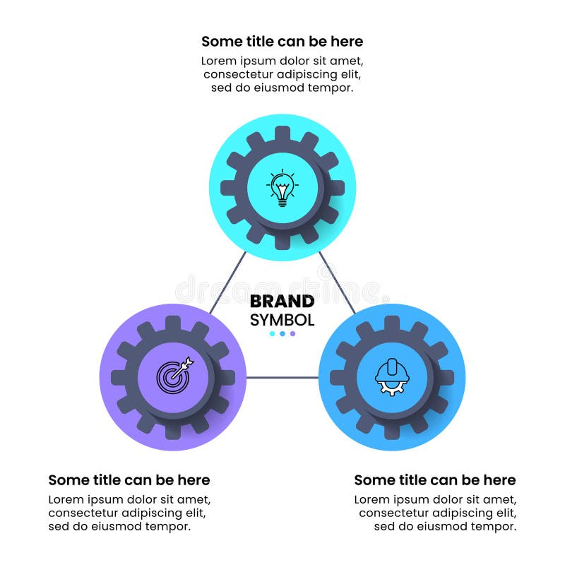 Infographic Template. 3 Connected Gears in a Loop Stock Vector ...