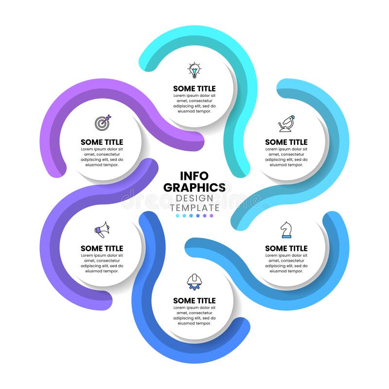 Infographic Template. Creative Circle with 6 Steps Stock Vector ...
