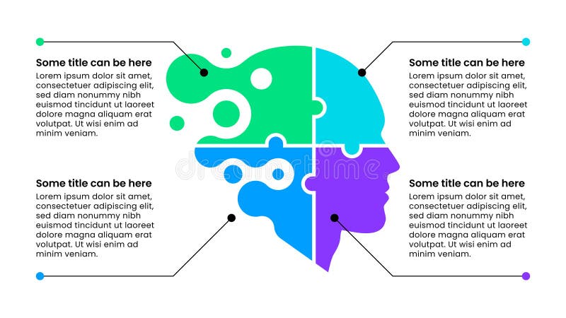 Infographic Template. Creative Mind with 4 Puzzle Pieces Stock Vector ...