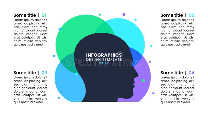 Infographic Template. Creative Mind with 4 Steps Stock Vector ...
