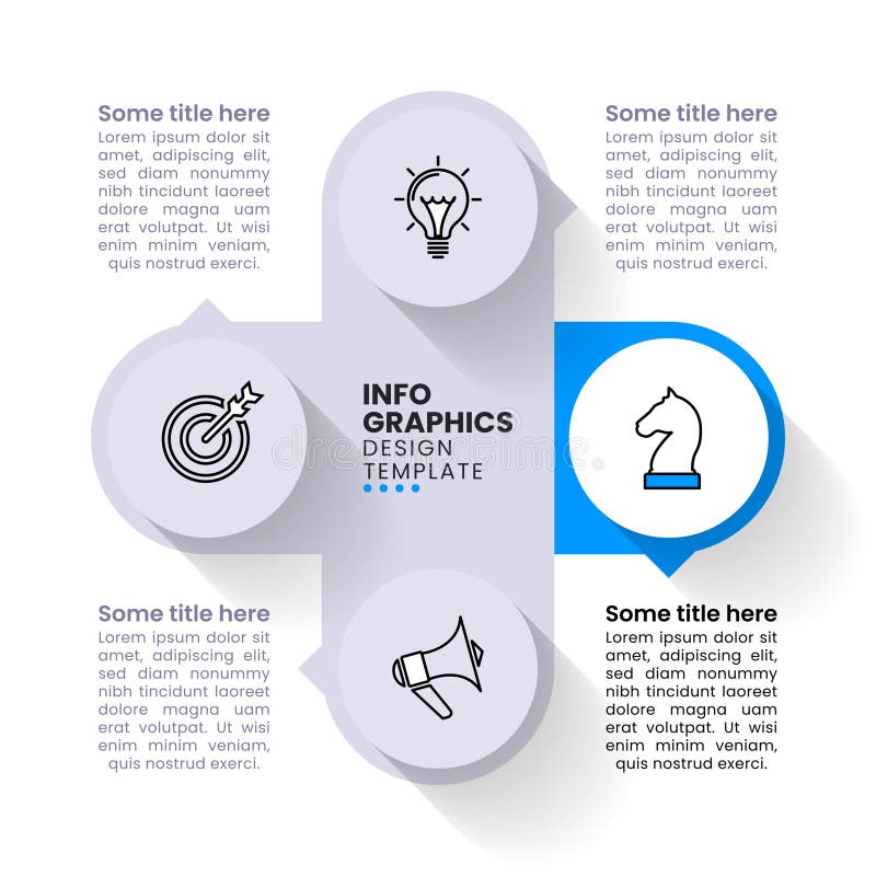 Infographic Template. Cross with Blue Buttons and 4 Steps Stock Vector ...