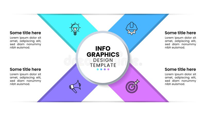 Infographic Template. Cross with 4 Steps and Icons Stock Illustration ...