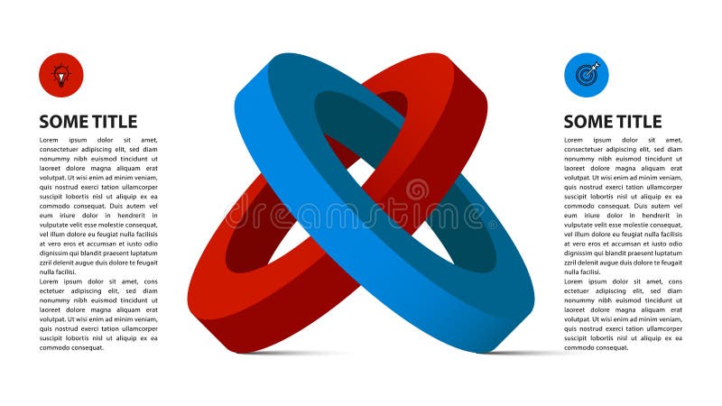 Infographic Template. 2 3d Connected Rings. Vector Stock Vector ...