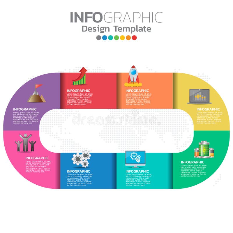 Infographic Template Design with 6 Color Options. Stock Vector ...