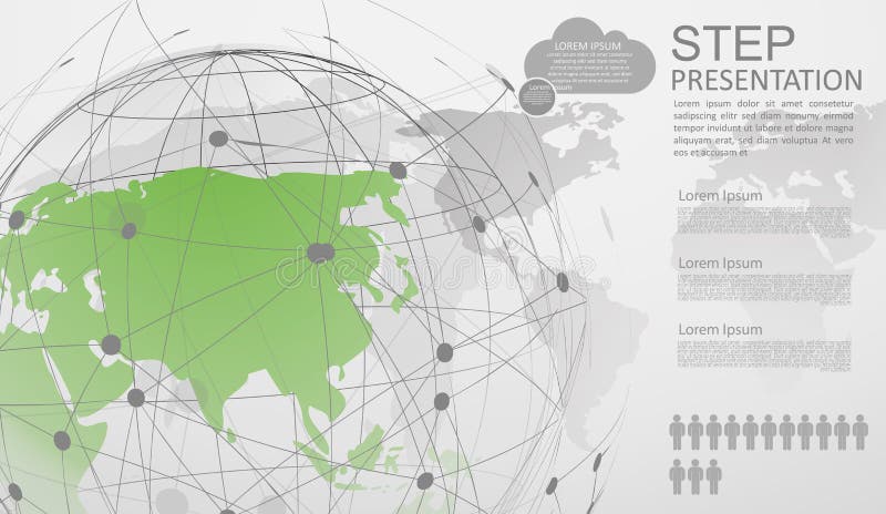 Infographic Template for Diagram Gobal Network Connection. World Map ...