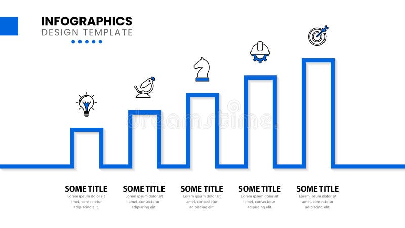 Infographic Template. 5 Editable Columns with Text and Icons Stock ...
