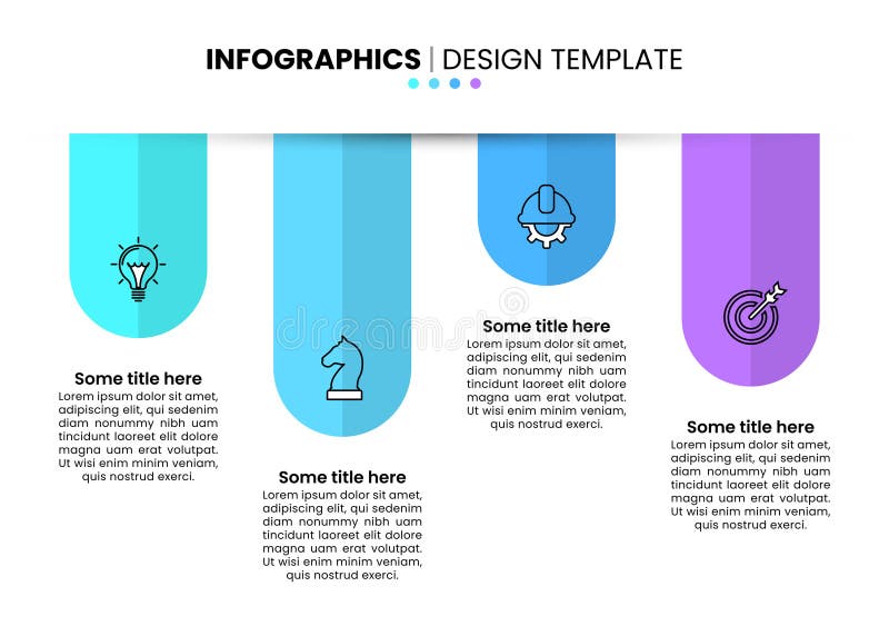 Infographic Template. 4 Editable Strips with Icons Stock Illustration ...