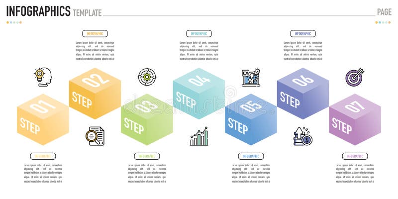 Rectangular Isometric Infographic for Business Presentation Stock ...