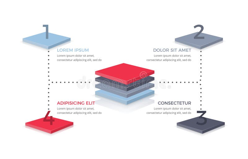 Infographic Template with 4 Elements Stock Vector - Illustration of ...