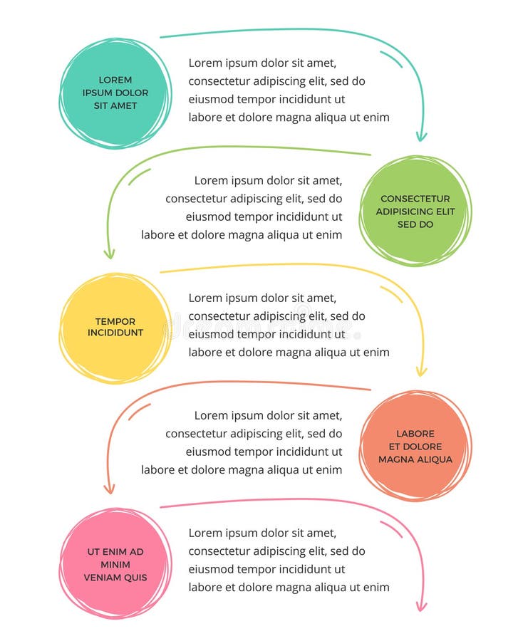 Infographic Template with 5 Elements Stock Vector - Illustration of ...