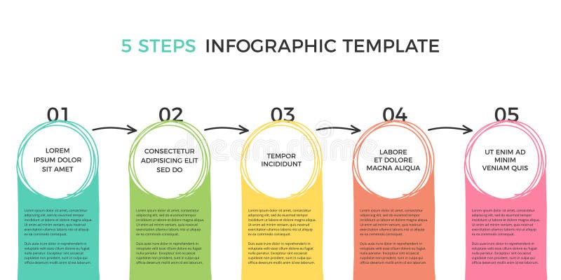 Infographic Template with 5 Elements Stock Vector - Illustration of ...