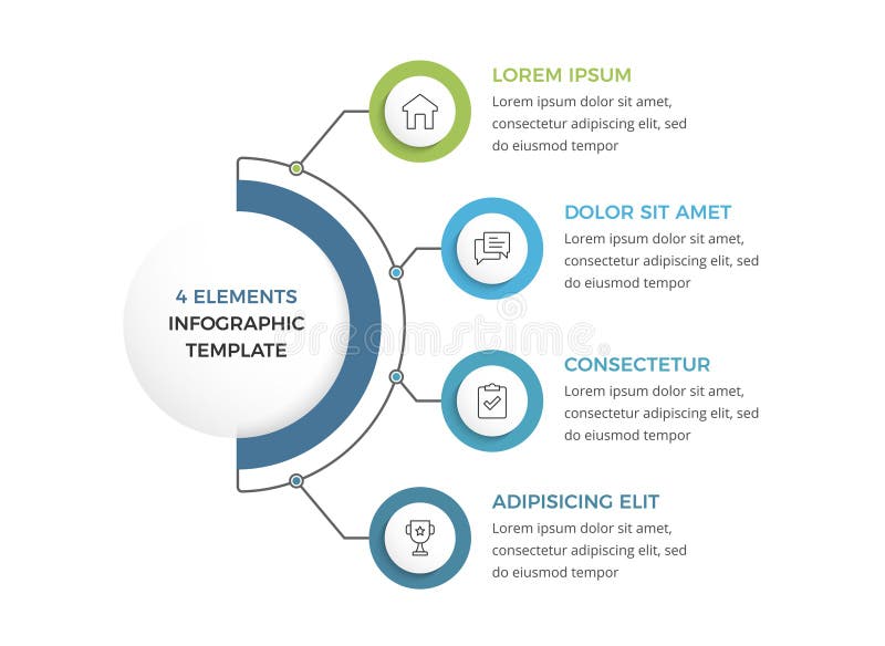 Infographic Template with 4 Elements Stock Vector - Illustration of ...