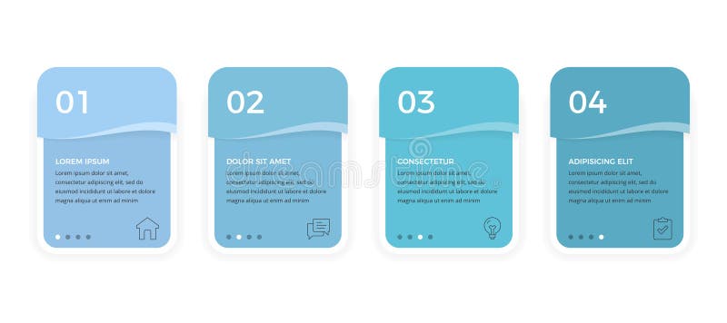 Infographic Template - 4 Elements Stock Vector - Illustration of ...