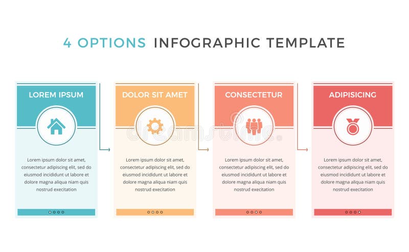 Infographic Template - 4 Elements Stock Vector - Illustration of ...