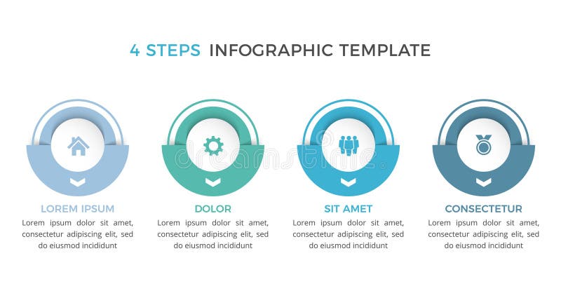 Infographic Template - 4 Elements Stock Vector - Illustration of ...