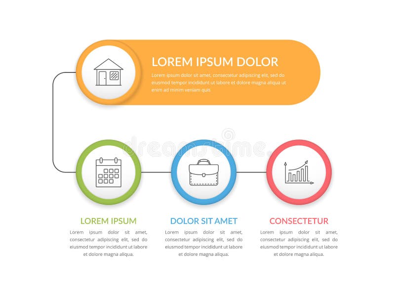 Infographic Template with 3 Elements Stock Vector - Illustration of ...