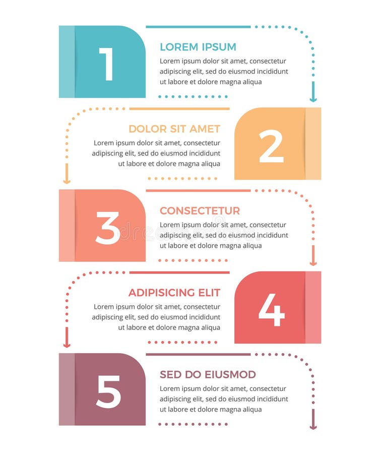 Infographic Template - 5 Elements Stock Vector - Illustration of arrow ...