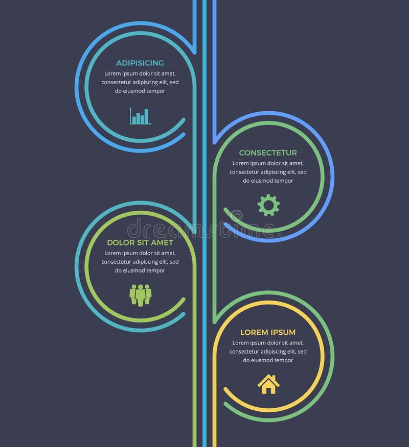 Infographic Template - 4 Elements Stock Vector - Illustration of ...