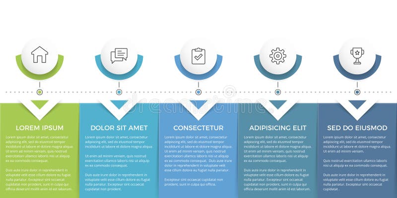 Infographic Template with 5 Elements Stock Vector - Illustration of creative, infographic: 362062415