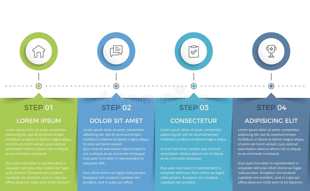 Infographic Template - 4 Elements Stock Vector - Illustration of ...