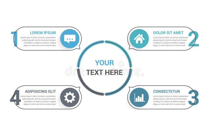 Infographic Template with 4 Elements Stock Vector - Illustration of ...
