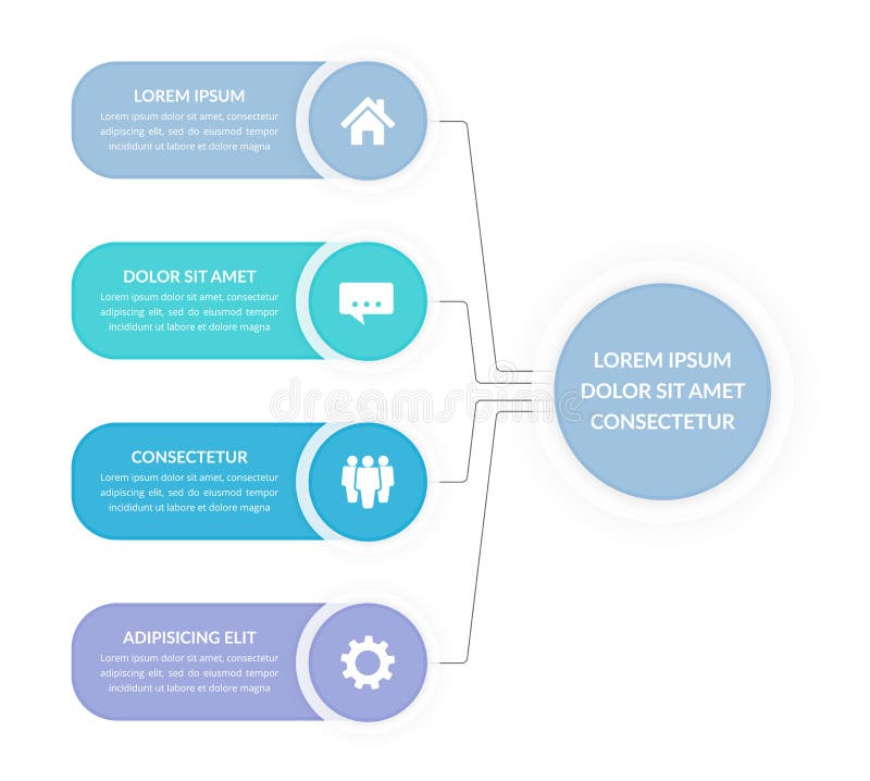 Infographic Template with 4 Elements Stock Vector - Illustration of ...