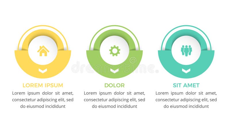 Infographic Template - 3 Elements Stock Vector - Illustration of three ...
