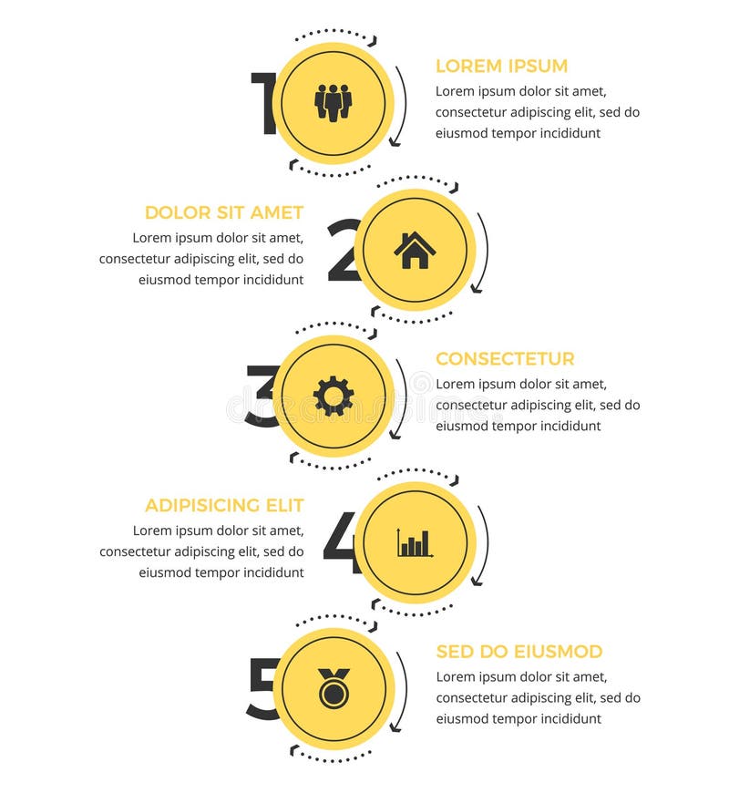 Infographic Template with 5 Elements Stock Vector - Illustration of ...