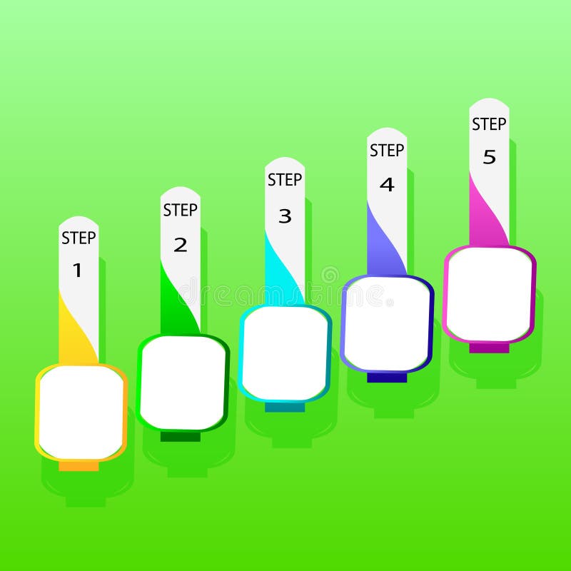 Infographic Template in Five Steps Full Color Stock Vector ...