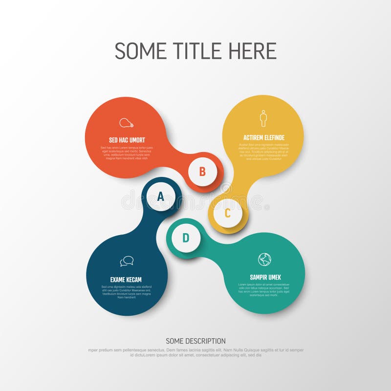 Infographic Template with Four Elements with Icons and Descriptions ...
