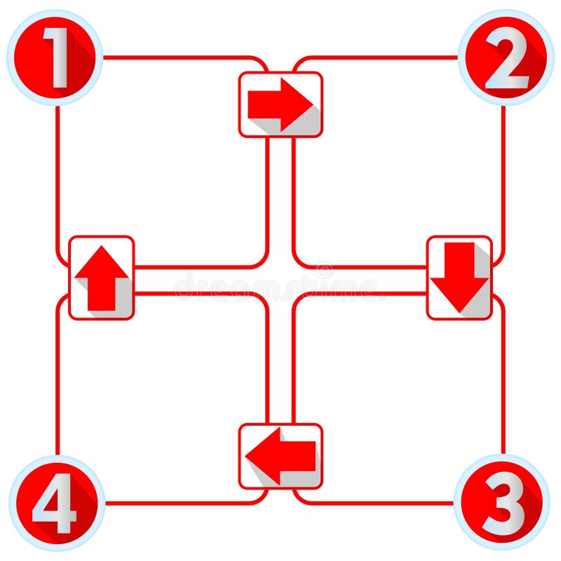 Infographic Template with Four Elements for Presentation Slide with ...