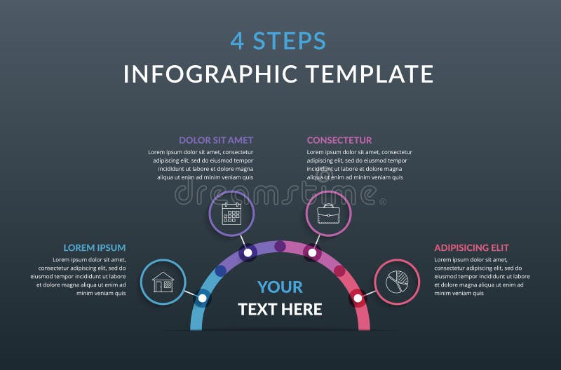 Infographic Template with Four Elements Stock Vector - Illustration of ...