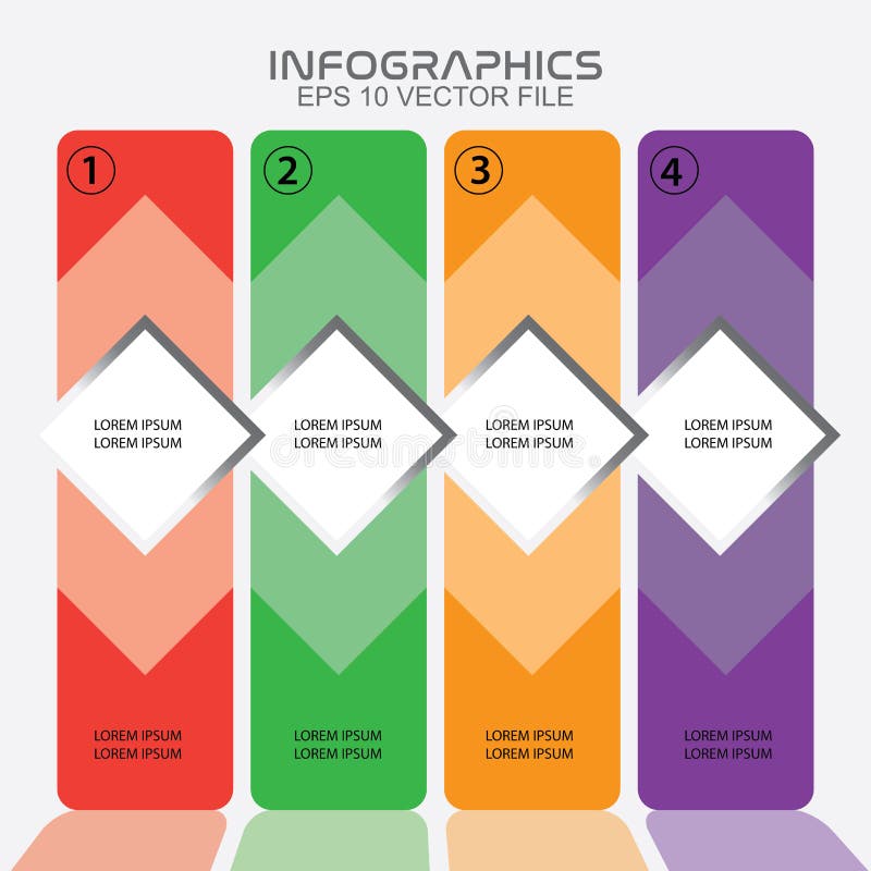 Infographic Template with Four Options Stock Vector - Illustration of ...