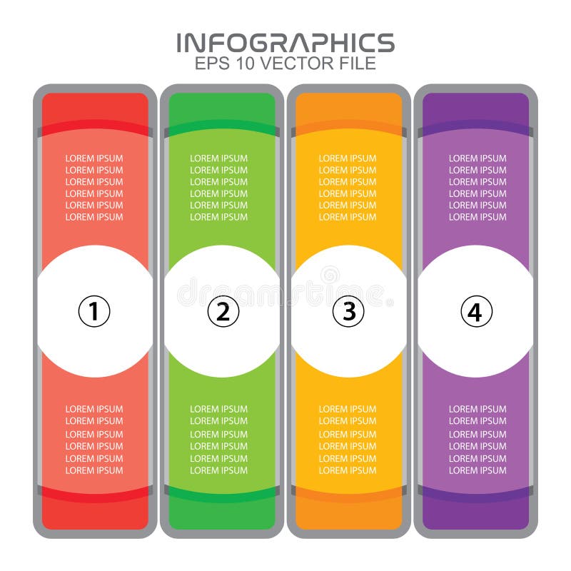 Infographic Template with Four Options Stock Vector - Illustration of ...