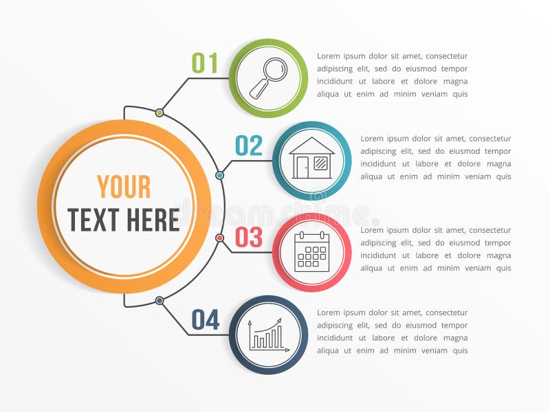 Four Steps Sequence Process Diagram Infographic Layout Concept Stock ...