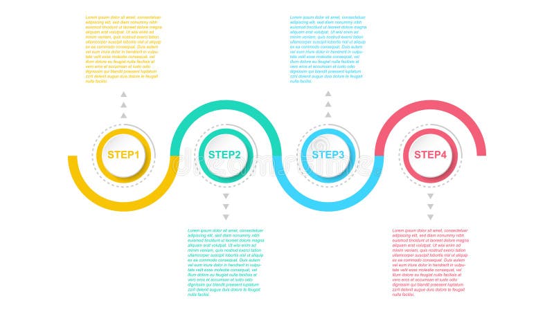 Infographic Template with Four Steps Business Process Timeline ...