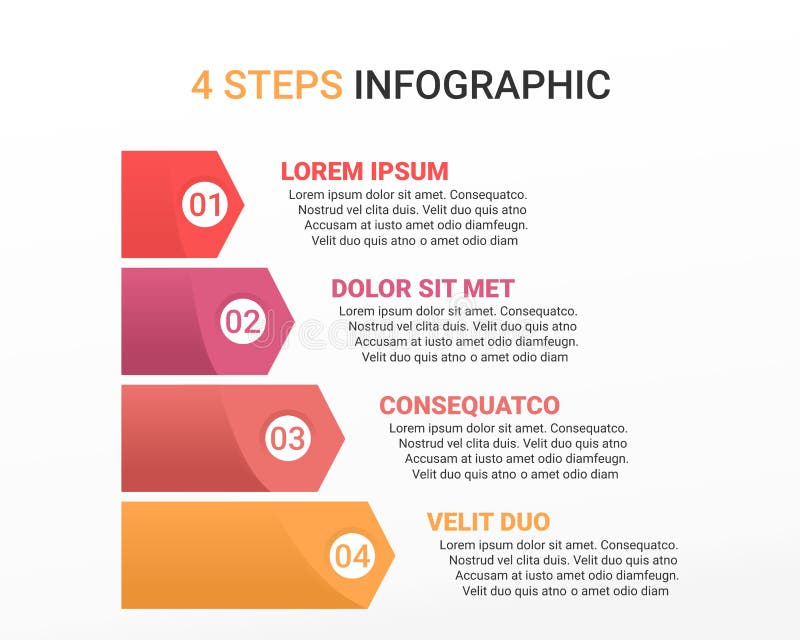 Infographic Template with Four Steps, Level, Elements, Options, or ...