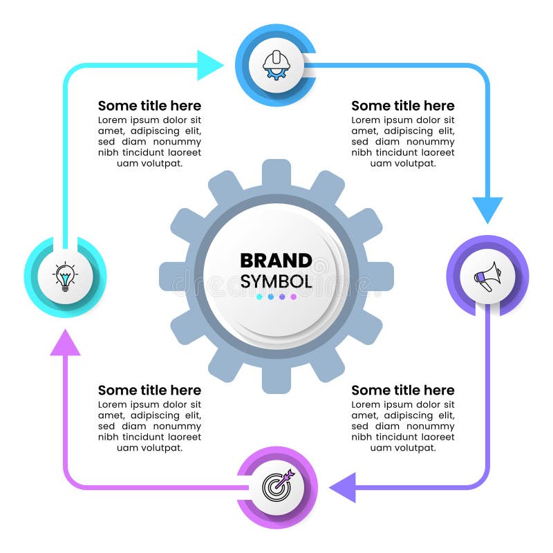 Infographic Template. Gear with Arrows and 4 Steps Stock Vector ...