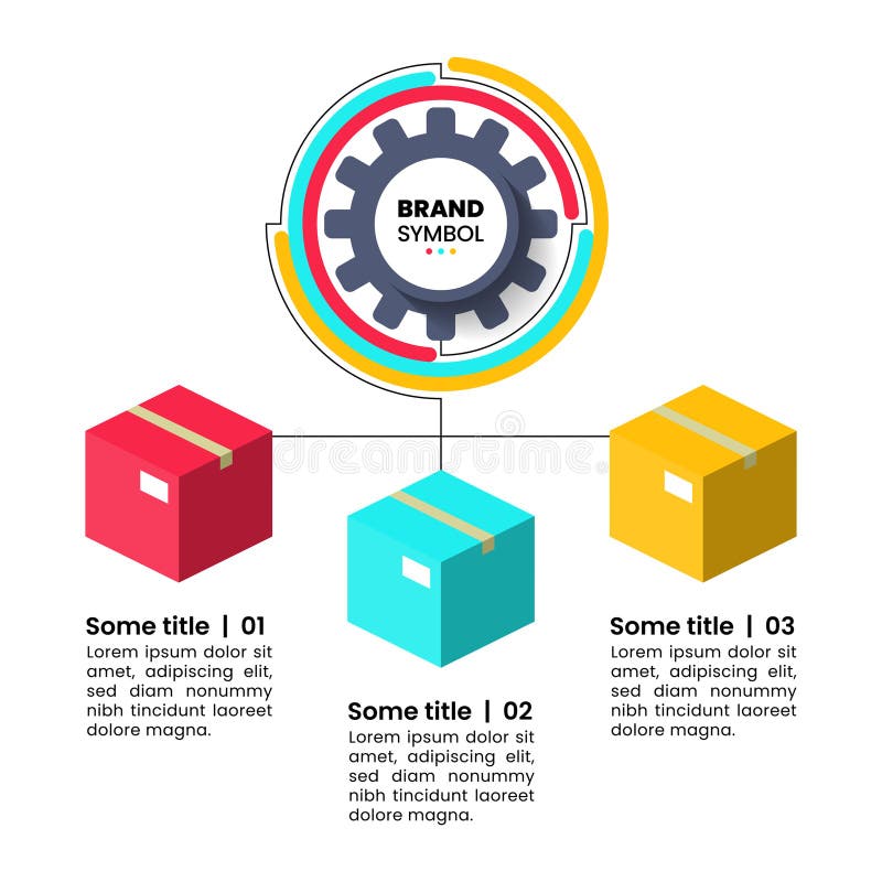 Infographic Template. Gear Connected To 3 Packages Stock Vector ...