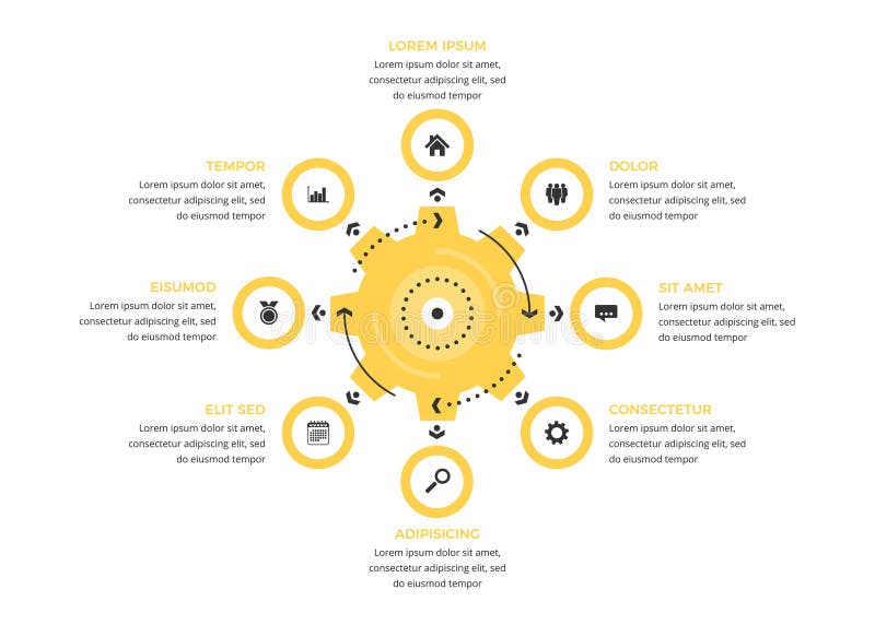 Infographic Template with Gear Stock Vector - Illustration of industry, arrow: 293618607