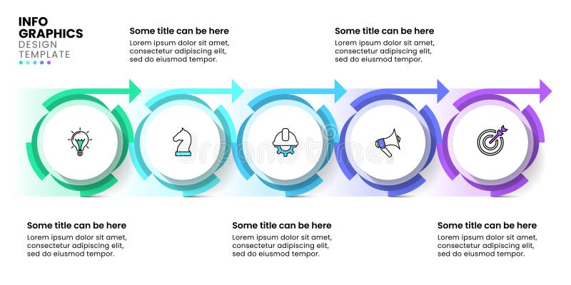 Infographic Template. Gear with 5 Steps and Icons Stock Illustration ...