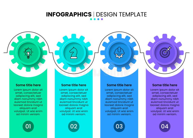 Infographic Template. 4 Gears in Line with Icons Stock Vector ...