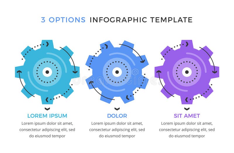 Infographic Template with Gears Stock Vector - Illustration of ...