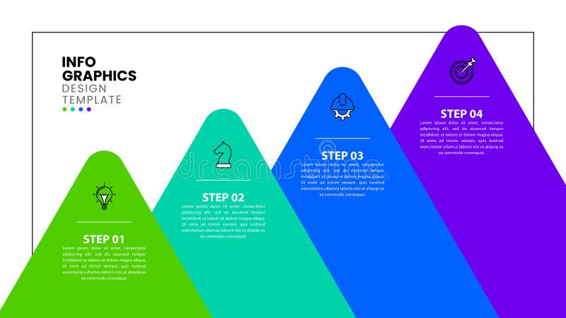 Infographic Template. 4 Gradually Increasing Triangles with Text Stock ...