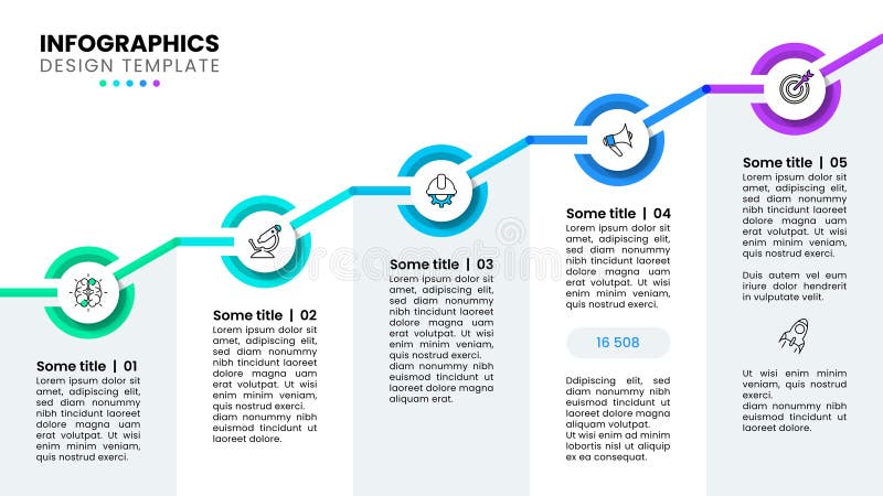 Infographic Template. Growing Chart with 5 Steps Stock Vector ...