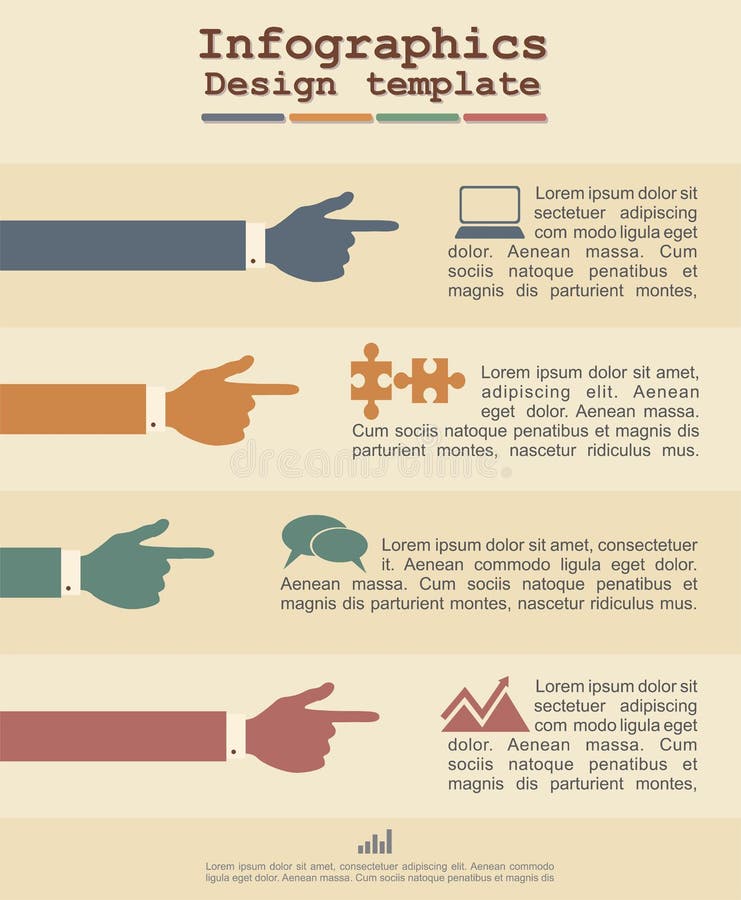 Infographic Template with Hands and Text. Vector Stock Vector ...